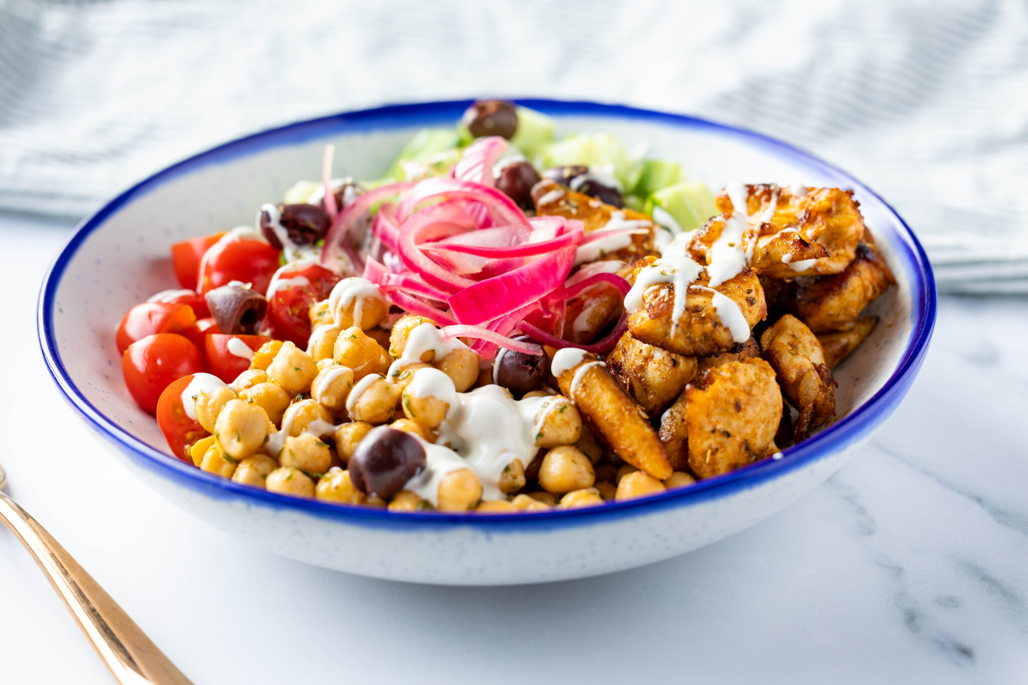 Chicken and Chickpea Mediterranean Power Bowl - Community Natural Foods